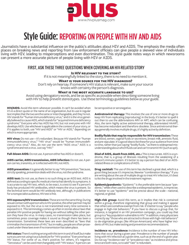 HIV-Plus-Style-Guide-1 : NLGJA